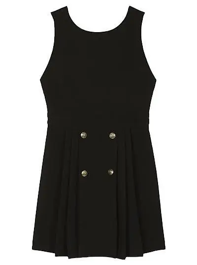 The Kooples Sleeveless Pleated-skirt Mini Dress - Black