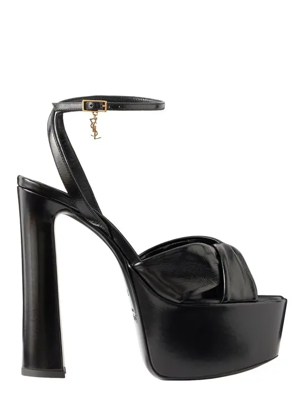 Saint Laurent Franciane Leather Sandals - Black
