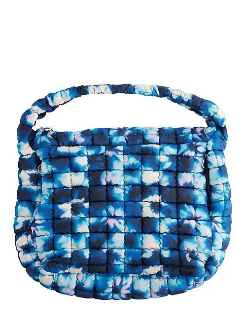 Free People Printed Quilted Carry-all Shoulder Bag - Deep Teal Tie Dye