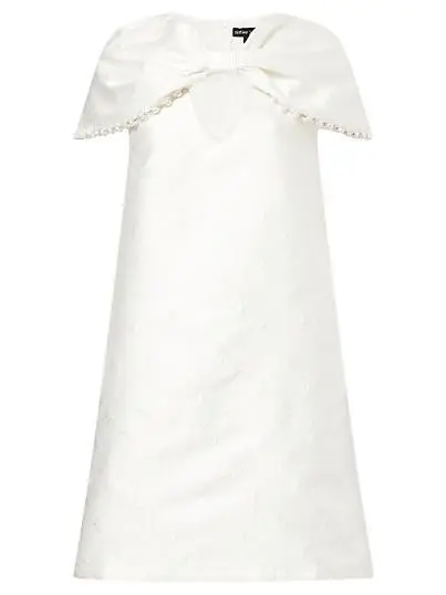 SISTER JANE Opaline Caped Satin Mini Dress - White