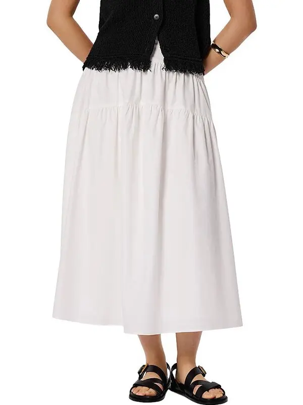 Whistles Tiered Hem Skirt - White