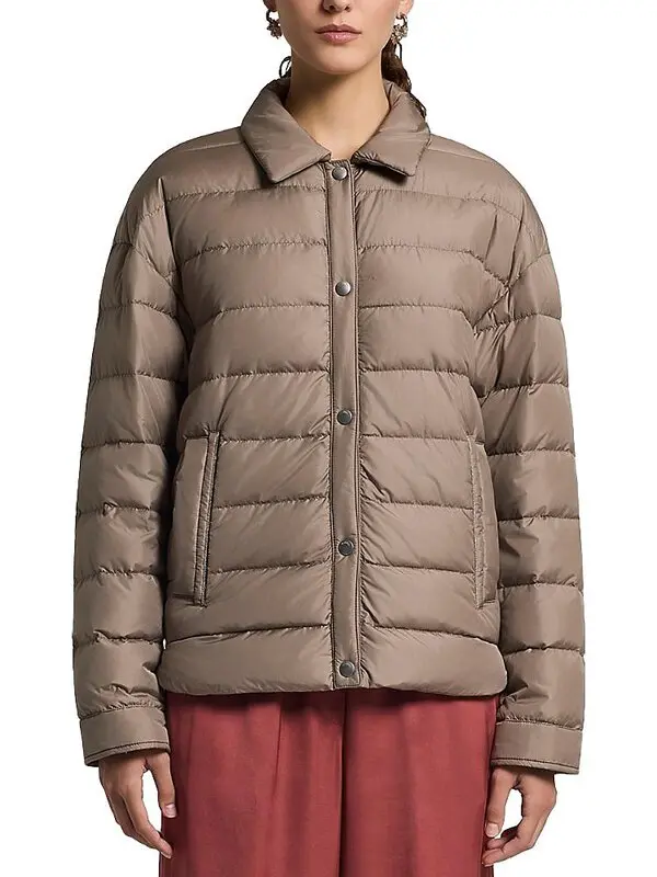 Peserico Puffer Overshirt - Brown Clay
