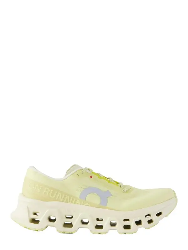 On Cloudmonster 3 Rubber-trimmed Mesh Sneakers - Lime Green