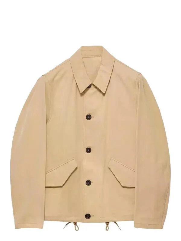 Prada Quilted Cotton Jacket With Drawstring Hem - Neutrals