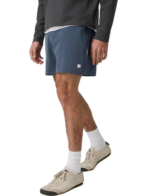 Vuori Banks Session 5" Shorts - Azure Linen Texture