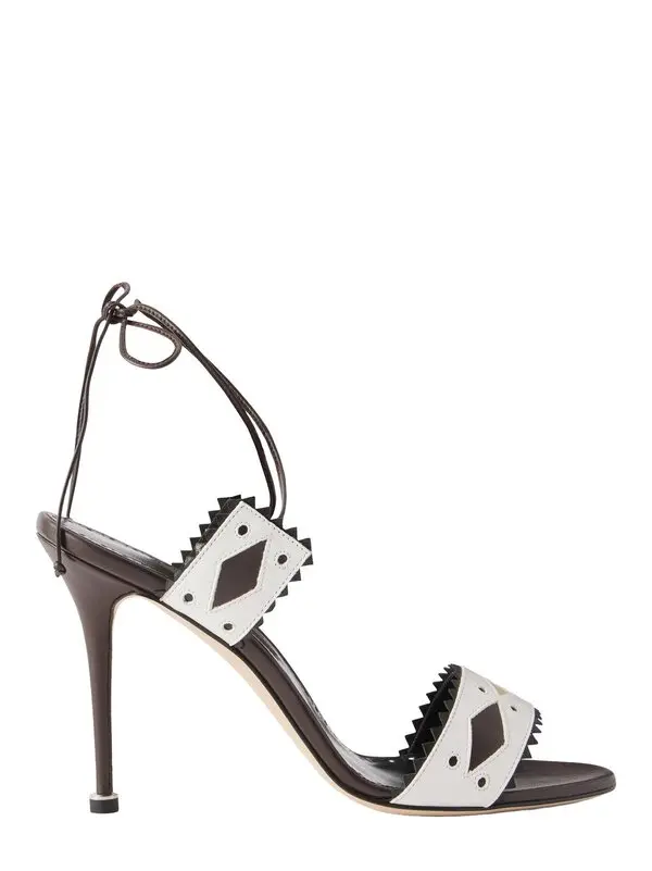 Manolo Blahnik Renti 105 Leather Sandals - White