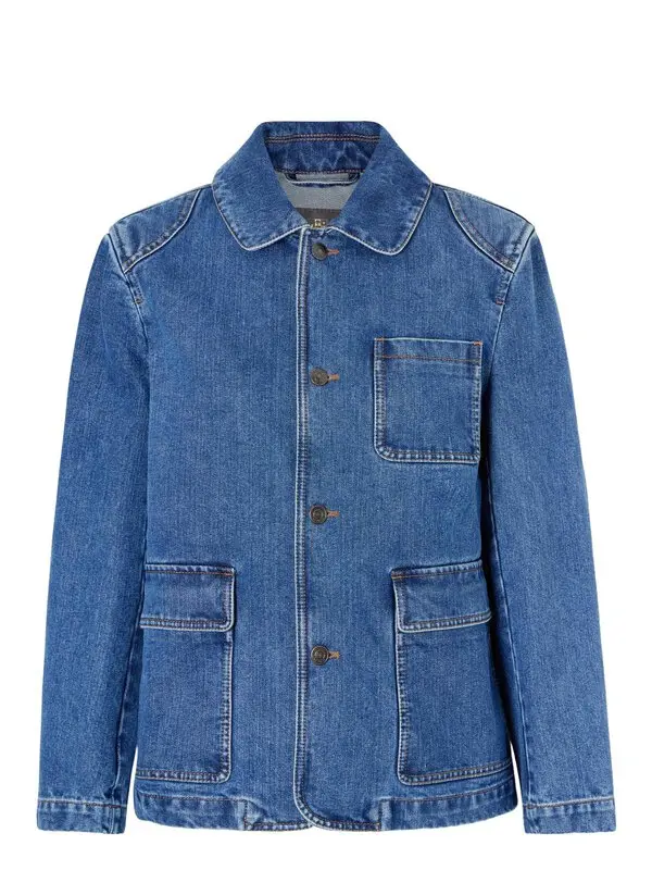 Loro Piana Cotton And Silk-blend Denim Jacket - Blue