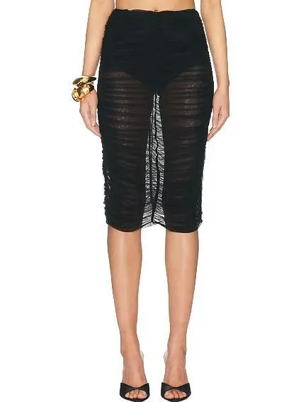 Kiki De Montparnasse Ruched Tulle Skirt - Black