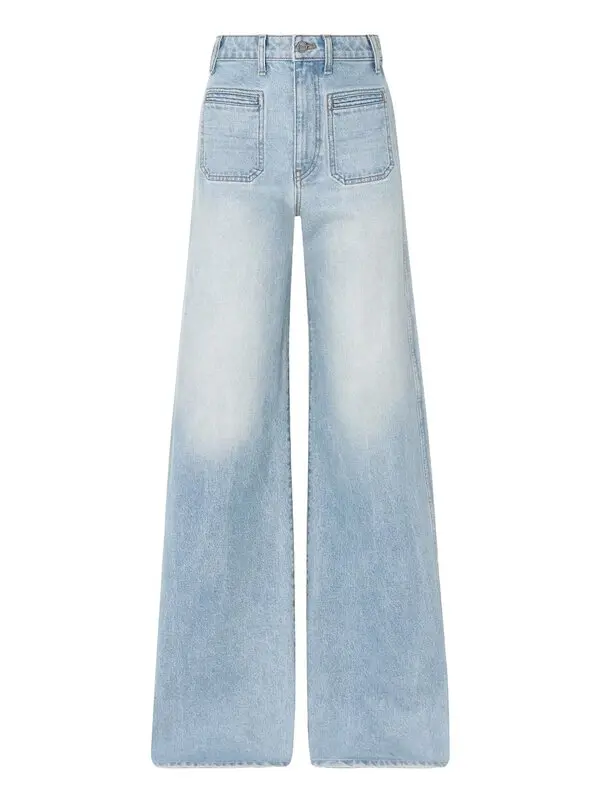 Khaite Delmonico High-rise Wide-leg Jeans - Blue