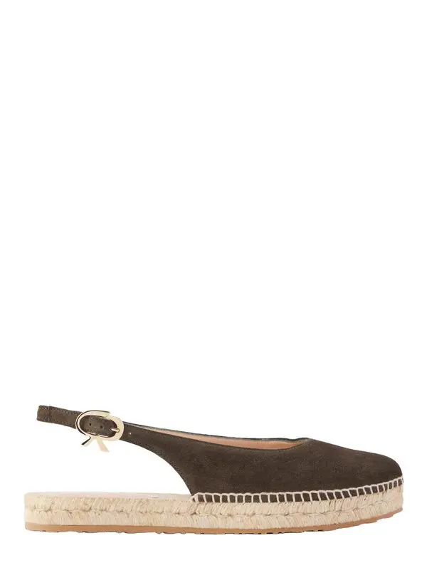 GIANVITO ROSSI Paz Suede Slingback Espadrilles - Green