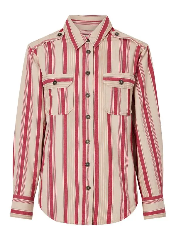 MARANT ETOILE Gelva Striped Cotton Shirt - Red