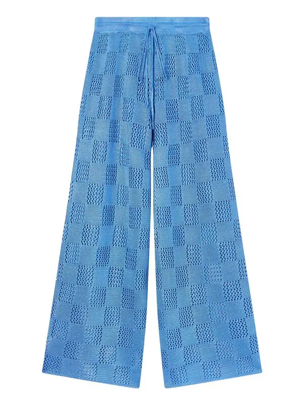 Calle Del Mar Knitted Wide-leg Pants - Blue
