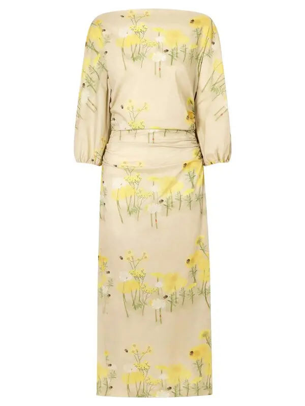Bernadette Ezra Floral-print Midi Dress - Yellow
