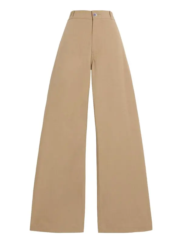 THE ELDER STATESMAN Silvano Cotton-twill Wide-leg Pants - Sand