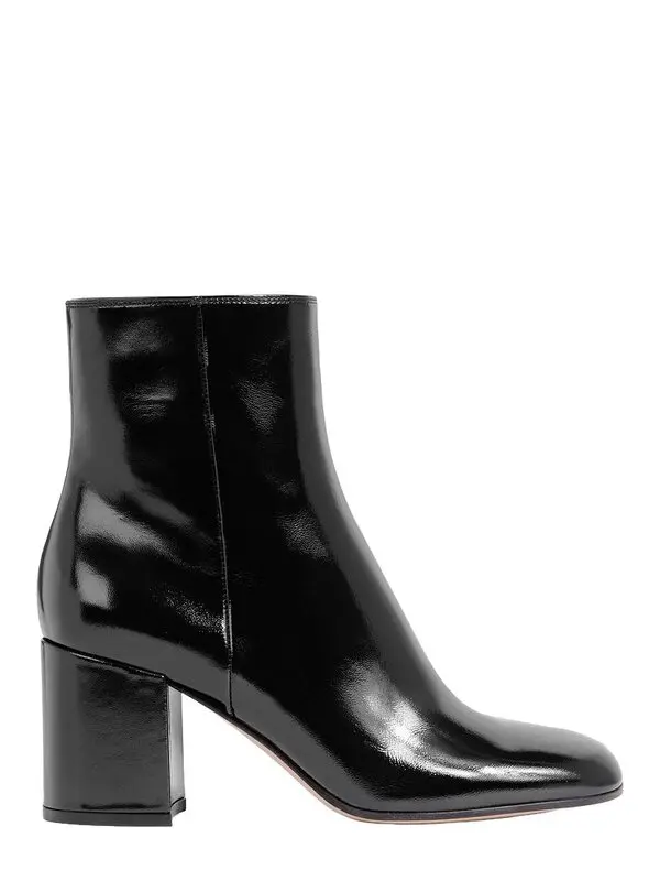 GIANVITO ROSSI Joelle Patent-leather Ankle Boots - Black