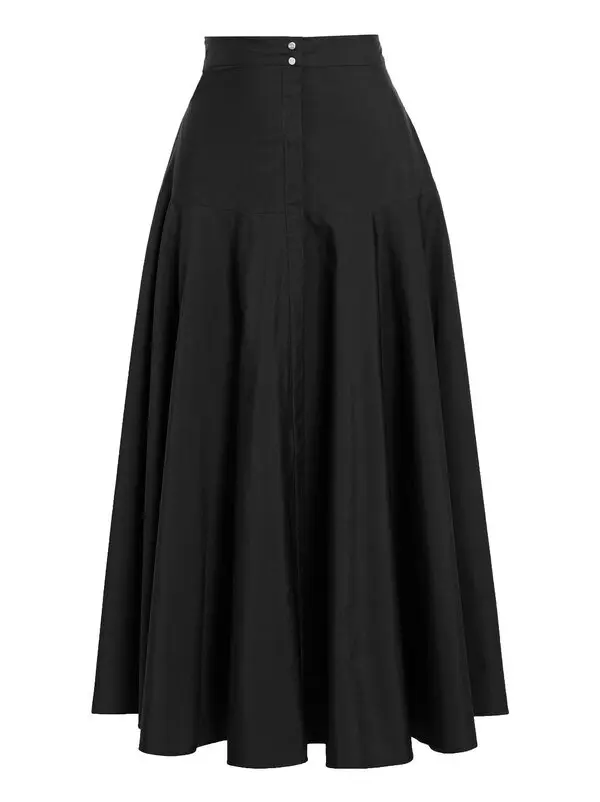 Max Mara Oxiria Cotton-poplin Midi Skirt - Black