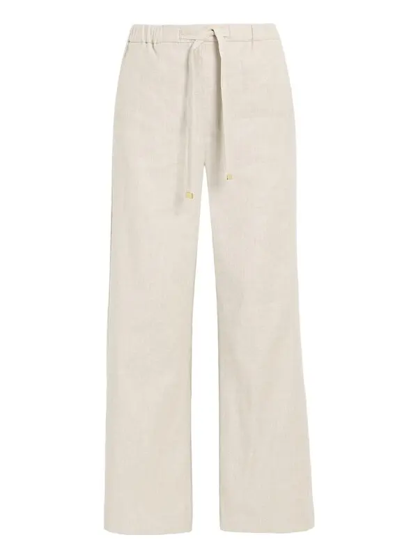 Max Mara Linen-blend Twill Wide-leg Pants - Ecru