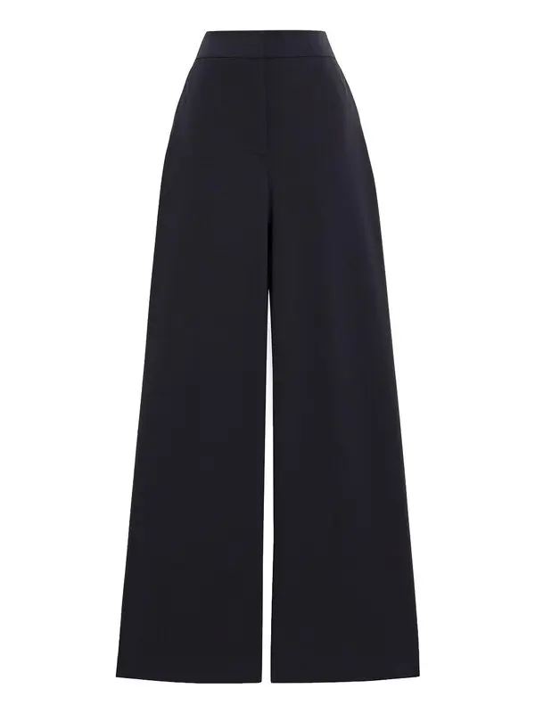 Max Mara Orche Cotton-blend Jersey Wide-leg Pants - Navy