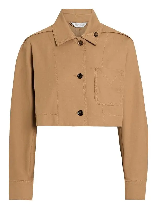 Max Mara Smalto Cropped Cotton-blend Twill Jacket - Camel