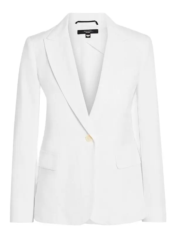 Max Mara Quito Cotton And Linen-blend Blazer - White