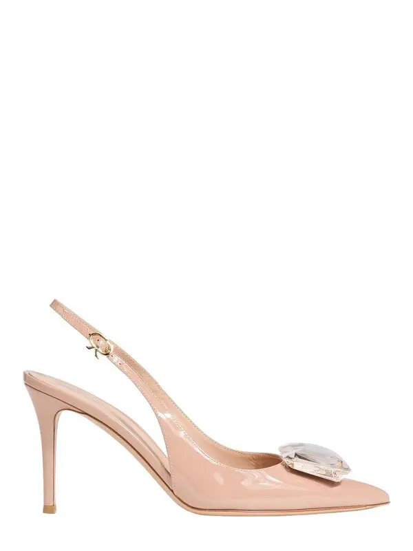 GIANVITO ROSSI Jaipur Crystal-embellished Slingback Pumps - Blush