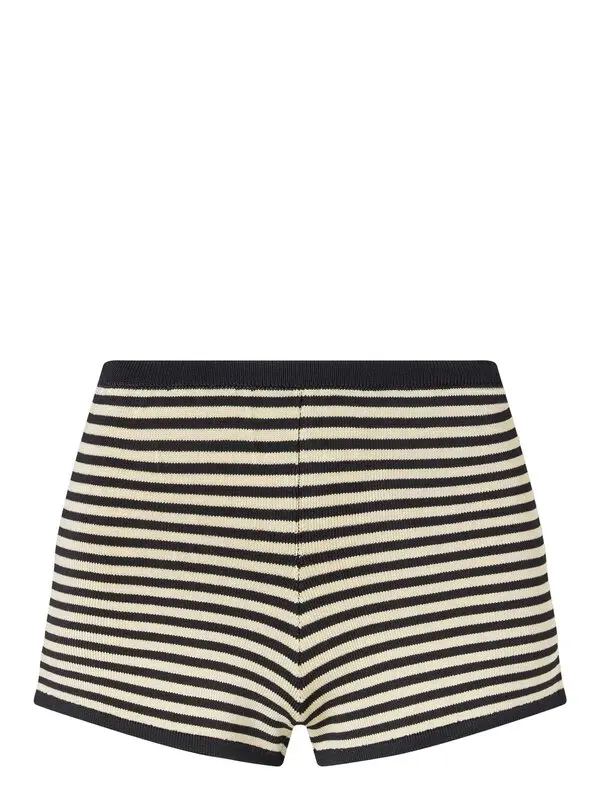 Calle Del Mar Striped Stretch-knit Shorts - Yellow