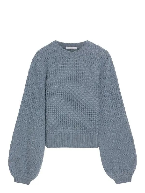 Max Mara Elvira Cable-knit Wool-cashmere Sweater - Slate Blue