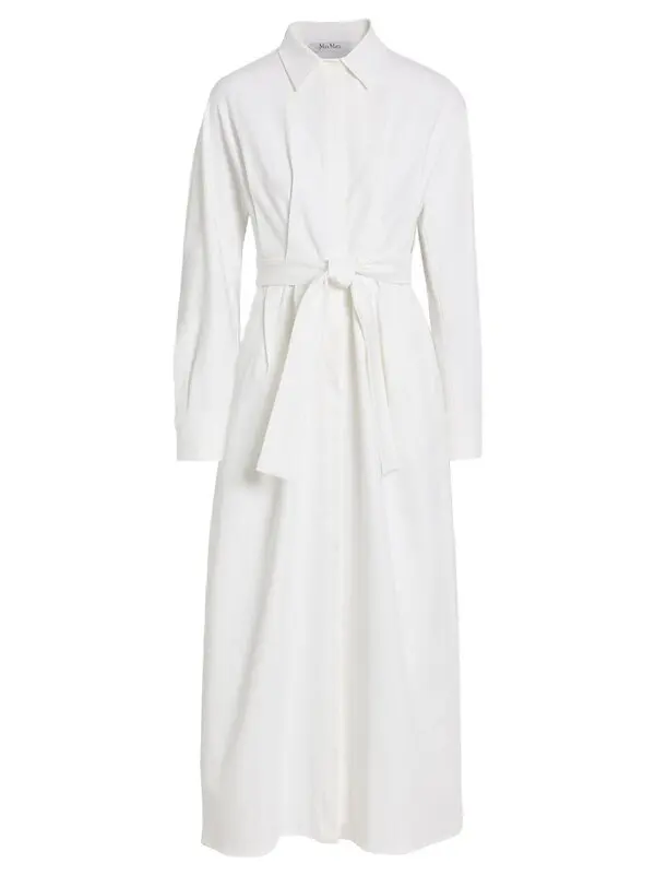 Max Mara Arezzo Cotton-blend Twill Midi Shirt Dress - White