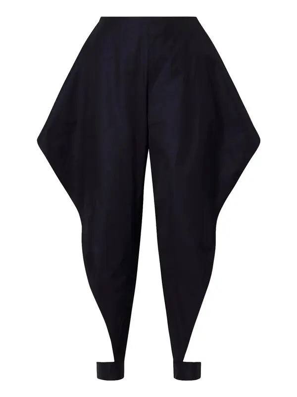 Alaïa Triangle Cotton-gabardine Wide-leg Pants - Blue
