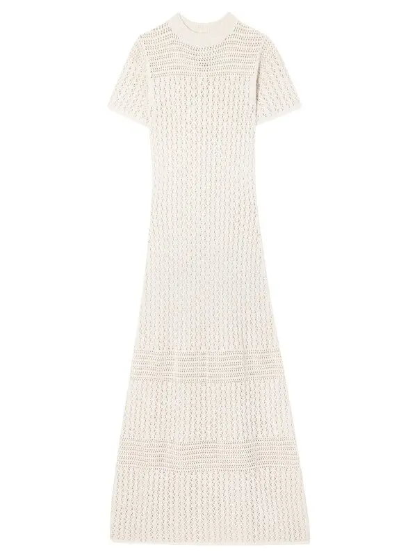 Escvdo Pallay Open-knit Maxi Dress - Neutrals