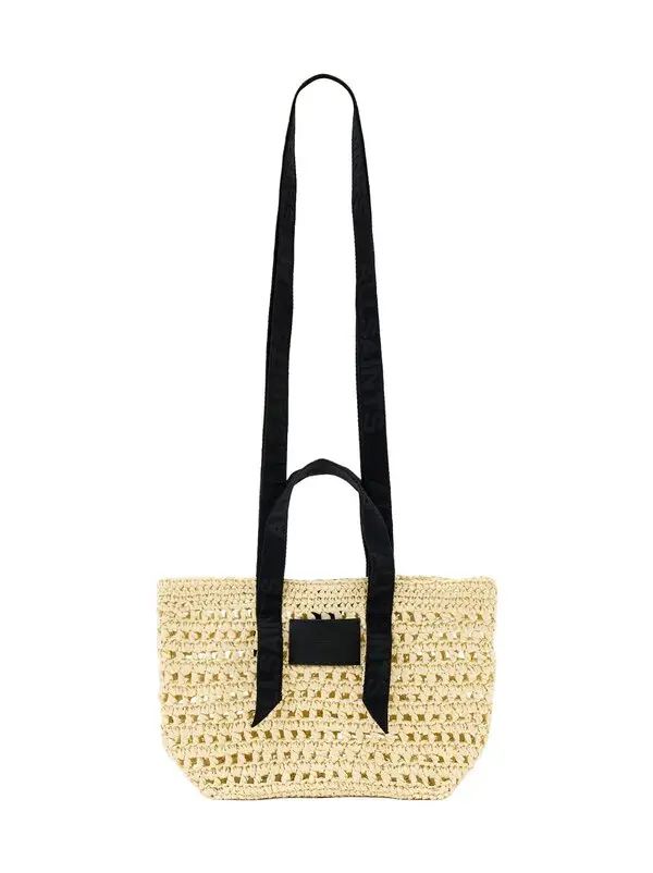 ALLSAINTS Celayne Crochet Raffia Tote Bag - White