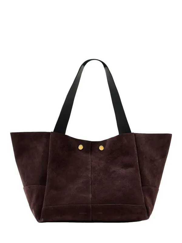 ALLSAINTS Rosalie Large Suede Tote Bag - Burnt Umber Red