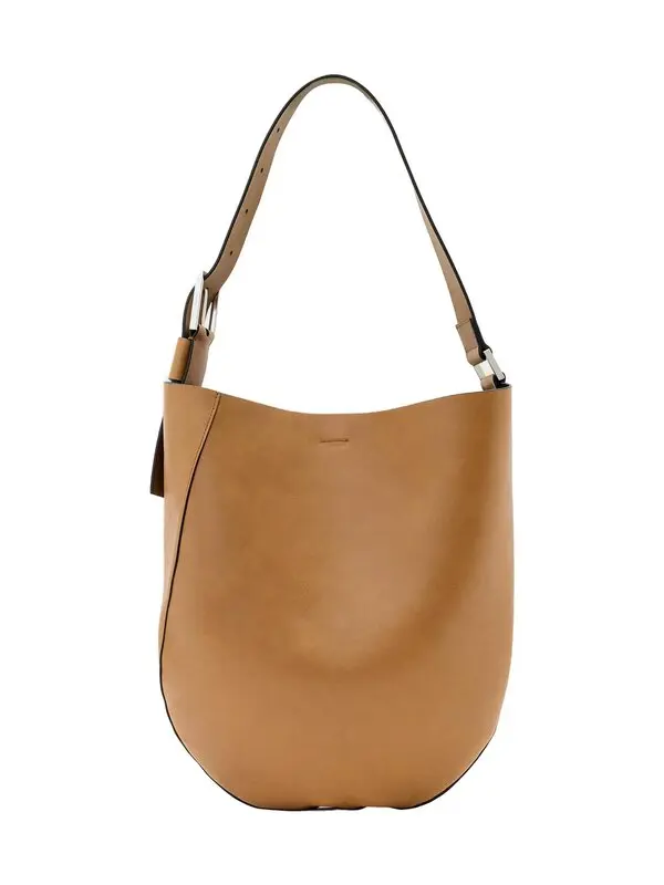 ALLSAINTS Luna Leather Hobo Shoulder Bag - Toffee Brown