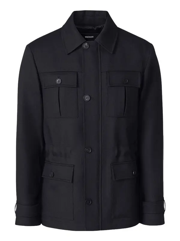 Mackage Wool Gabardine Safari Jacket - Navy