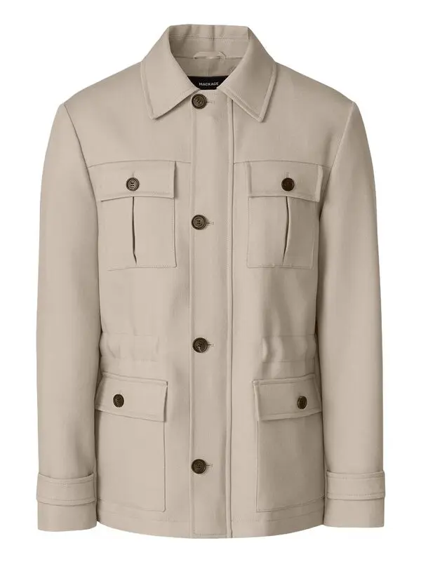 Mackage Wool Gabardine Safari Jacket - Taupe