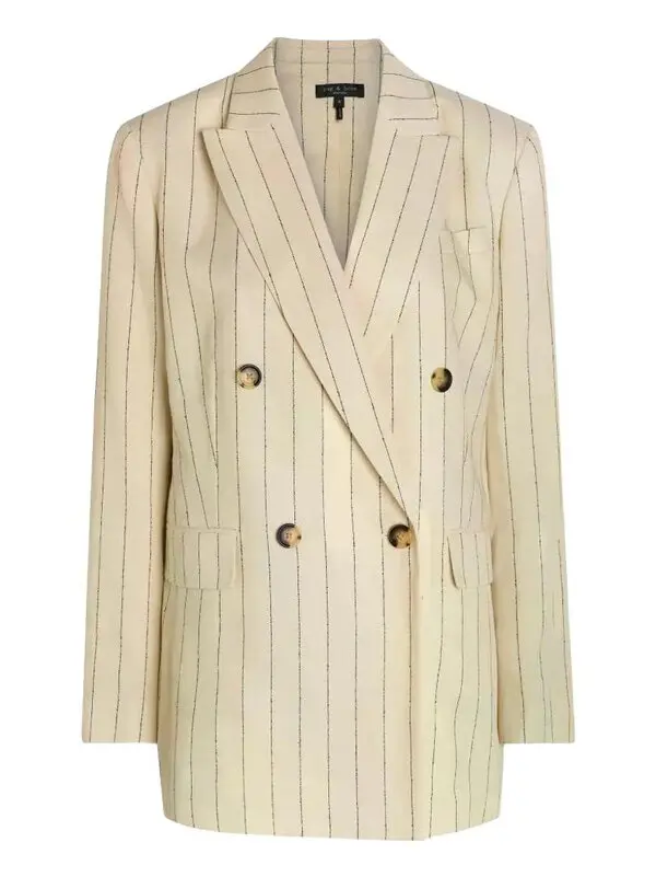 Rag & Bone Emile Pinstriped Blazer - Neutrals