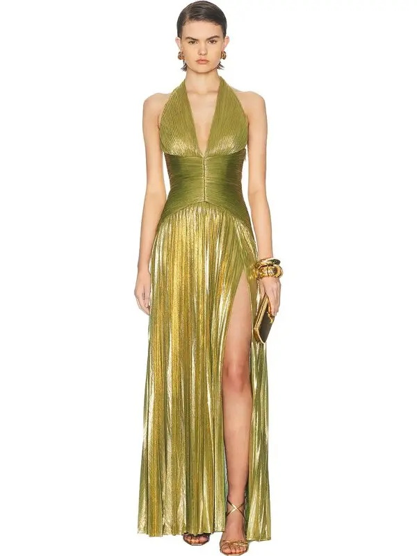 Retrofete Elanil Dress - Metallic Peridot