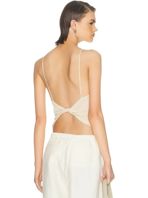 ST. AGNI Twist Back Knit Top - Shell