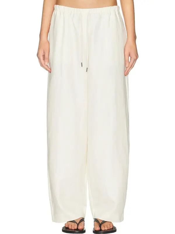 ST. AGNI Fine Drawstring Relaxed Pant - Ivory