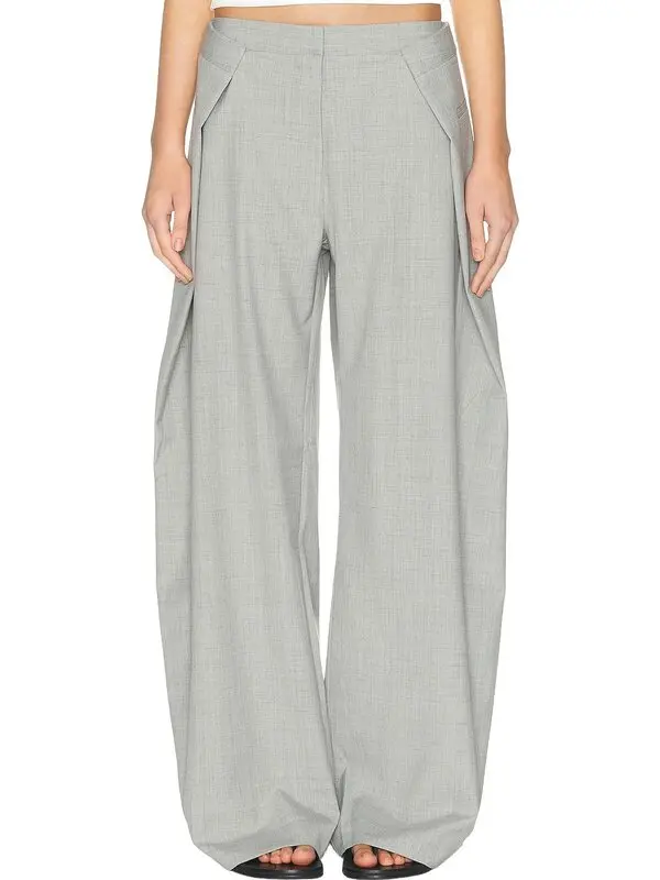 ST. AGNI Tailored Fold Pant - Concrete