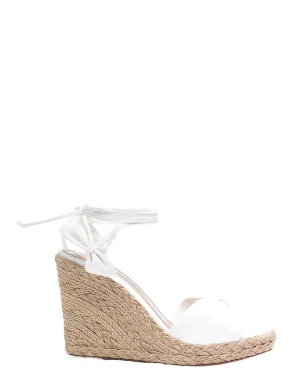 AQUAZZURA Bow Tie Wedge Espadrilles - White