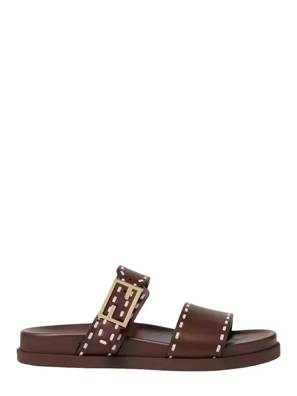 Fendi Buckle Detail Sandals - Brown