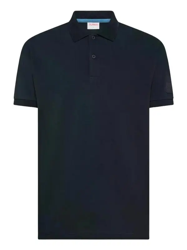 SUN 68 Logo-patch Polo Shirt - Blue