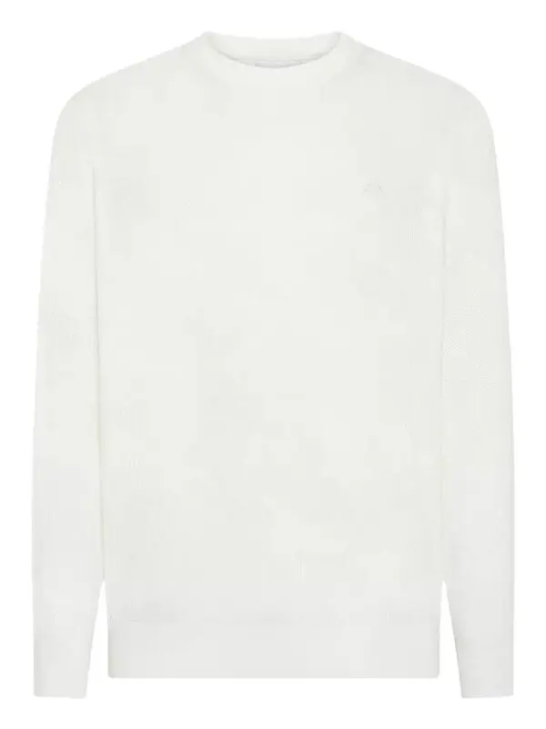 SUN 68 Crew-neck Long Sleeve Sweater - White