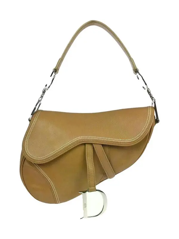 Dior Saddle Leather Handbag - Neutrals