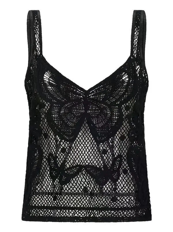 Blumarine Macramé Top - Black