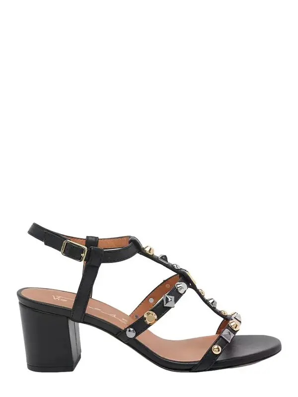 VIA ROMA 15 Studded Buckle Sandals - Black