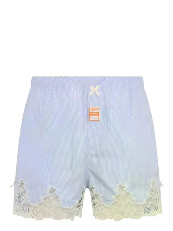 Martine Rose Lace Striped Shorts - Blue