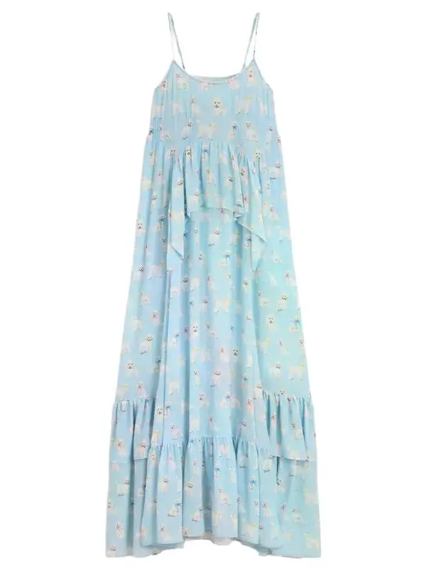 Fiorucci Poodle-print Maxi Dress - Blue