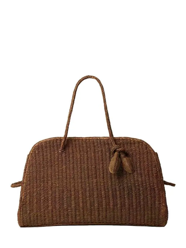 Jacquemus Large Raffia Knot-detail Tote Bag - Brown